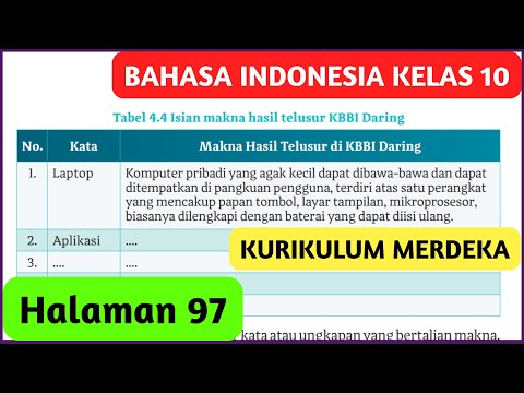 Kunci Jawaban Bahasa Indonesia Kelas 10 Halaman 97 Kurikulum Merdeka Tabel 4.4 Makna KBBI Daring