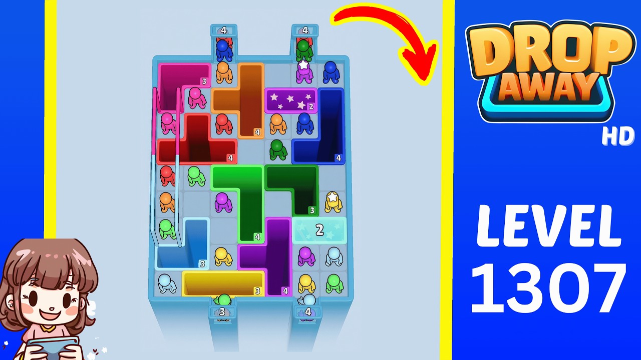 Drop Away Level 1307 Solution Walkthrough