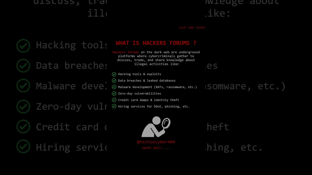 Unlock Cybersecurity Secrets 🔒 | Hacker Forums Explained | #techiecyber404 #cybersecurity