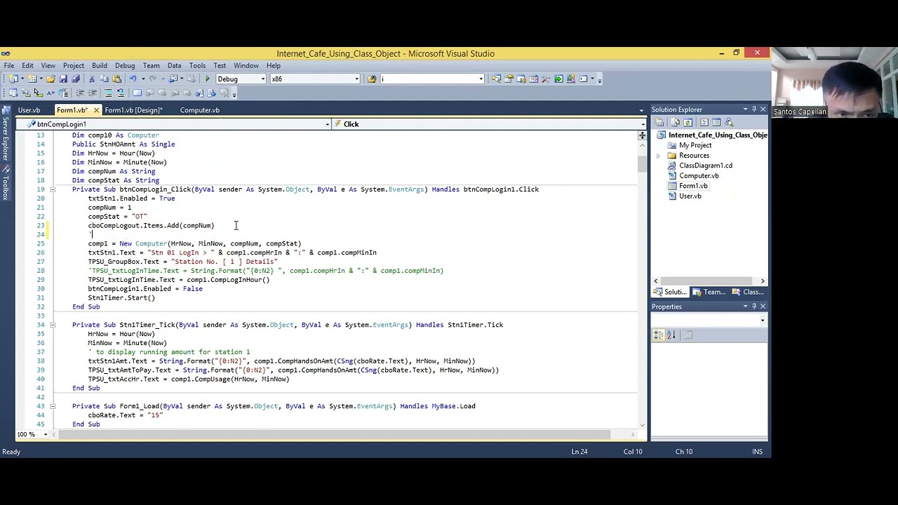 Class and Object Definition explained using Visual Basic.