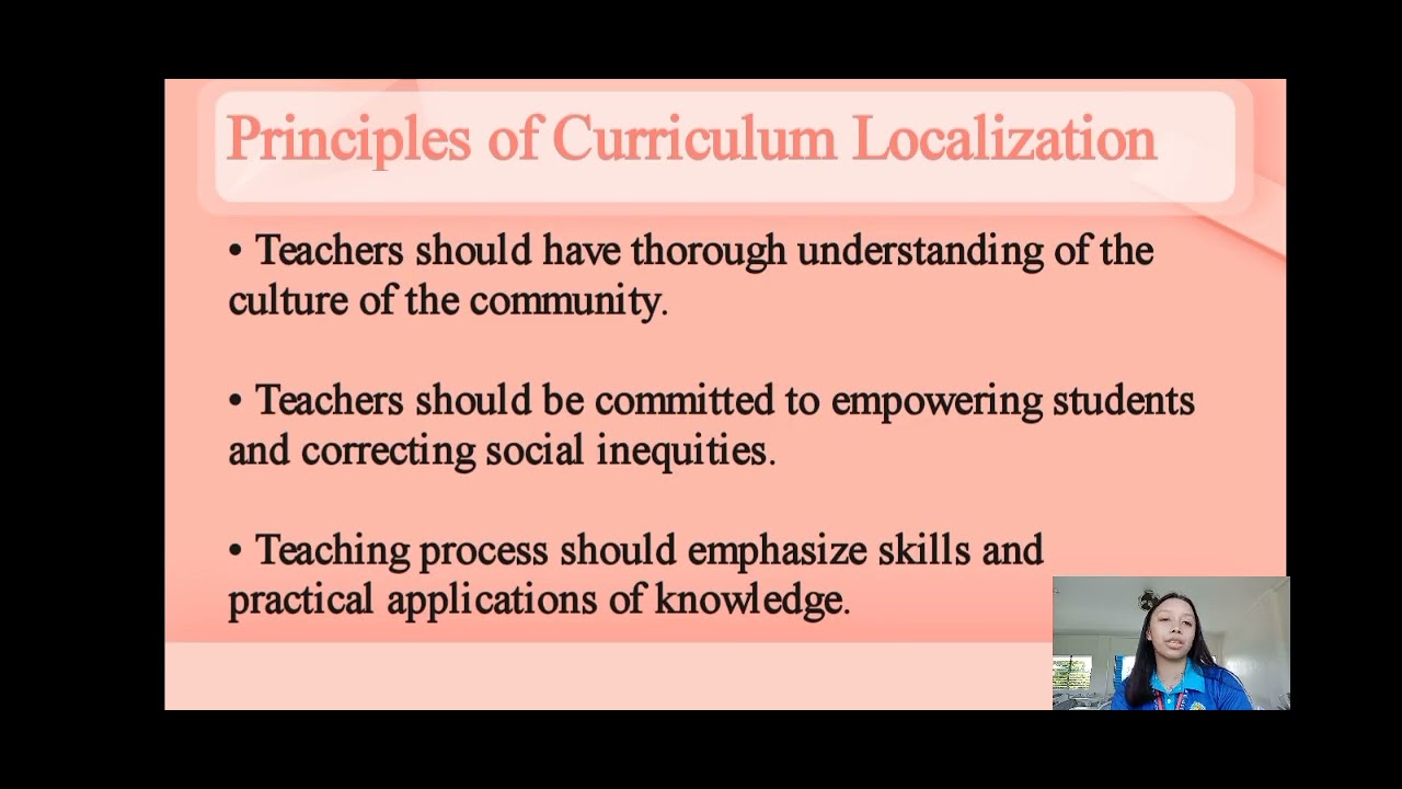 ED301- UNIT IV. E. CURRICULUM LOCALIZATION