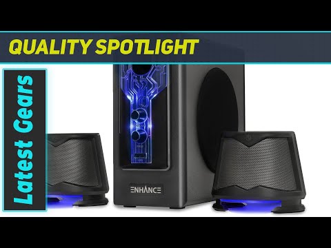 ENHANCE SB 2.1 Computer Speakers with Subwoofer - Blue LED Gaming Speakers Review