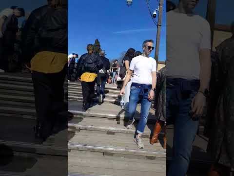 Crossing the Accademia bridge near the eponymous art gallery