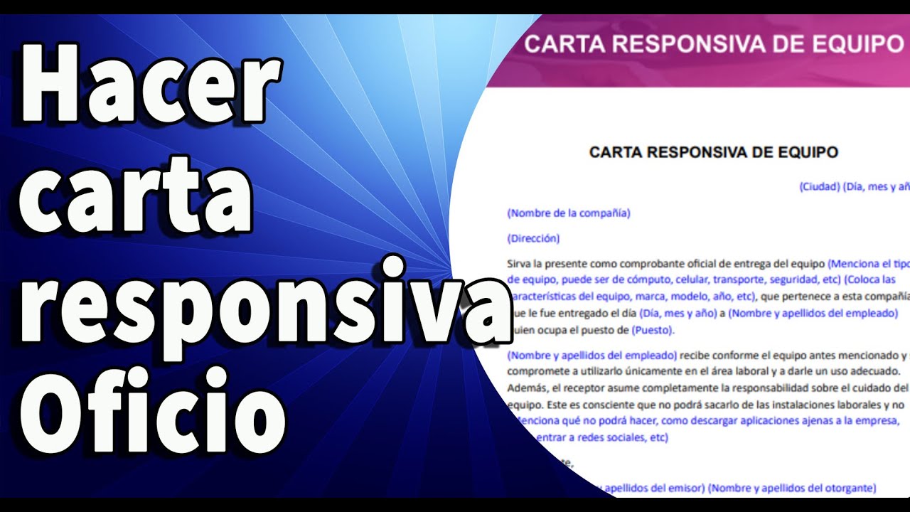 Hacer carta responsiva Oficio de ejemplo