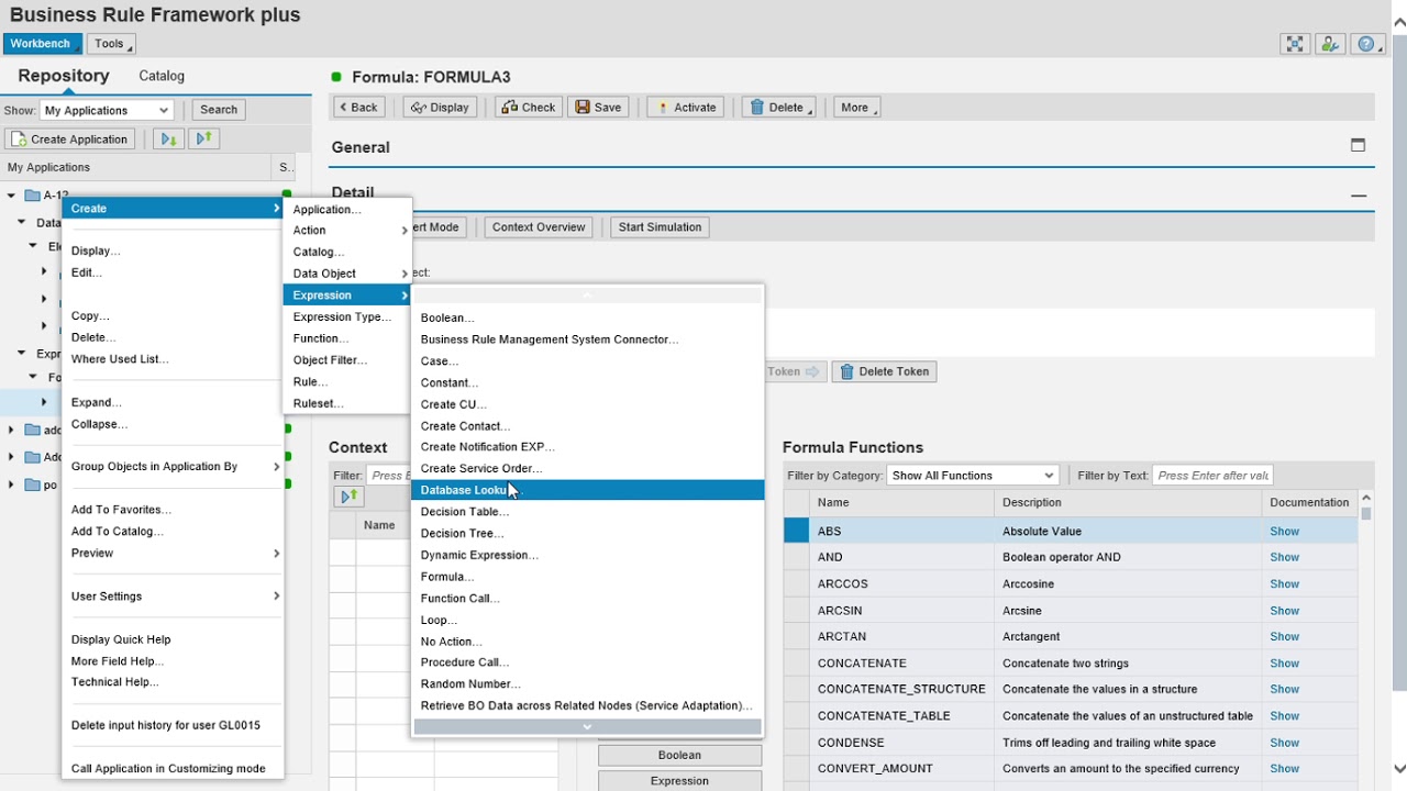 BRFplus creation of Decision tables and simple operations