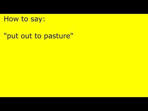 How to pronounce put out to pasture