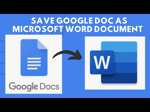 How to Save a Google Docs to Microsoft Word