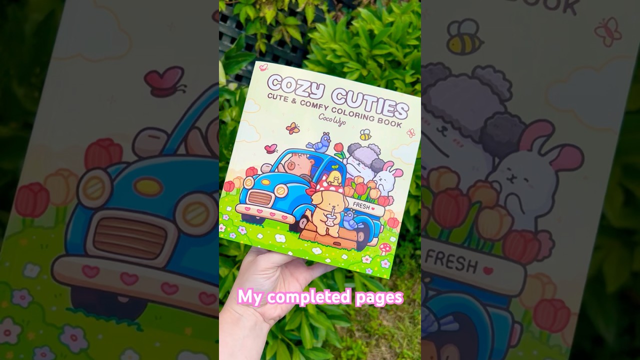 My completed Cozy Cuties pages☀️#coloring #cocowyo #ohuhumarkers  #coloringbook #coloringpages