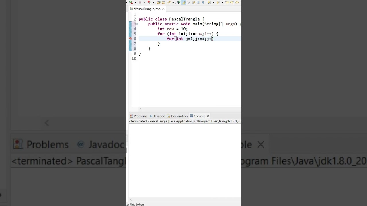 Pascal triangle In Core Java #javacode #coding #javadevelopment #programming #viralvideo