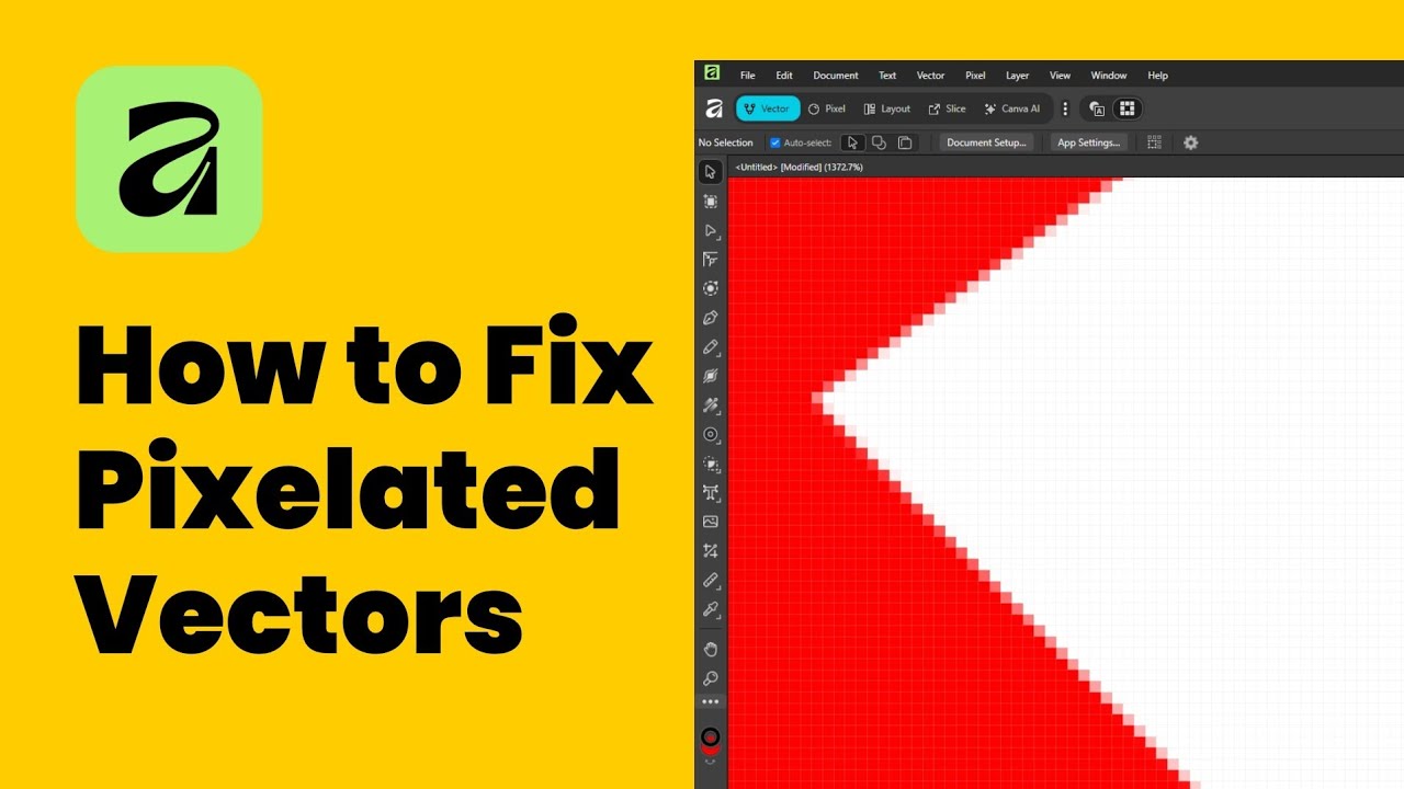 How to Fix Pixelated Vector Shapes in Affinity (Vector View vs Pixel View) 