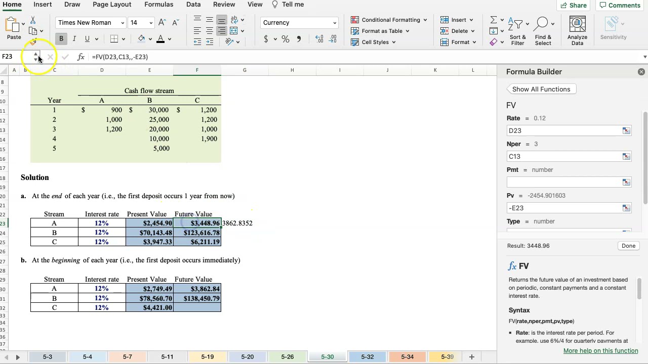 Chapter 5 Excel Problems