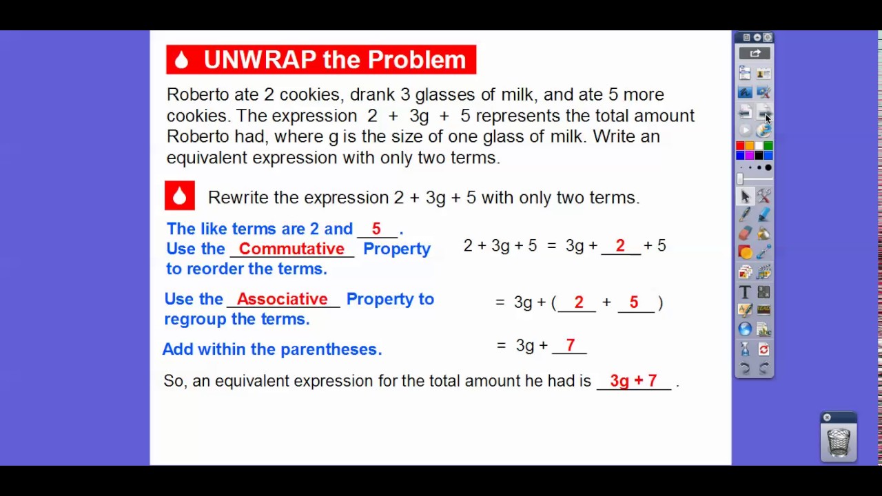 Generate Equivalent Expressions - Lesson 7.8