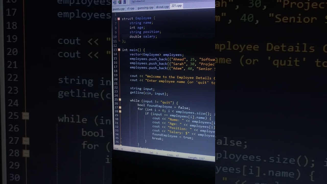 employee check c++#coders #coderstokyo #codemasters #codingninja #codelife #codinglife #code #cpp