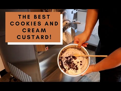 Cookies And Cream custard Ice Cream With Electro Freeze B12V batch freezer