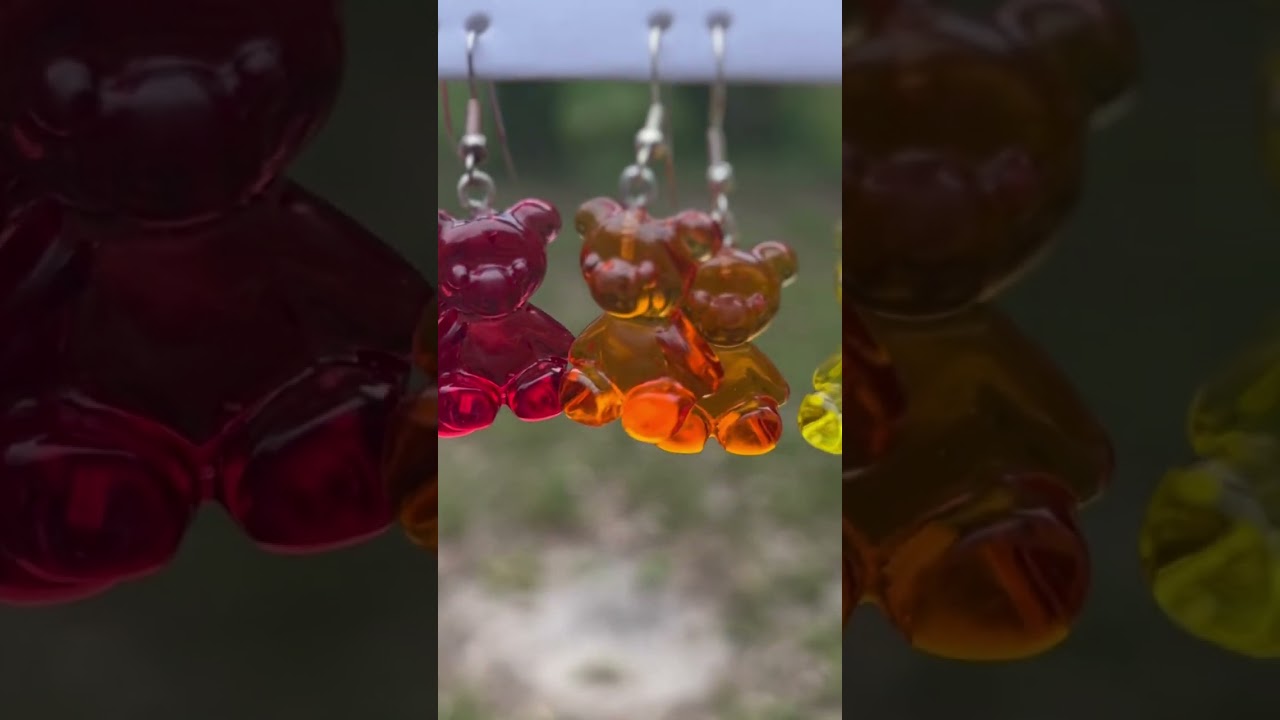 I made gummy bear earrings! I’m working on a full video. I’m still learning how to YouTube ￼😂 ￼