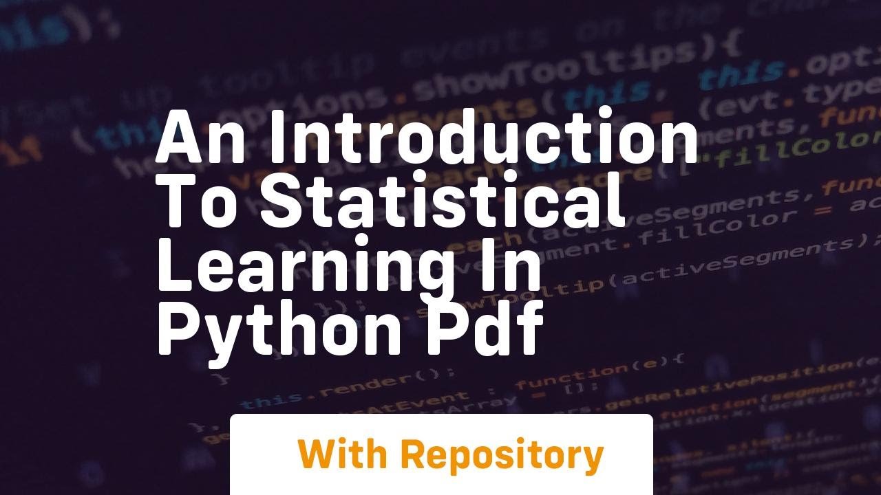 an introduction to statistical learning in python pdf
