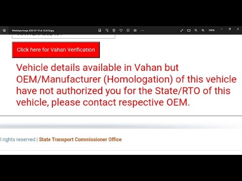 Vehicle details available in Vahan but OEM not authorized you for the State/RTO of this vehicle