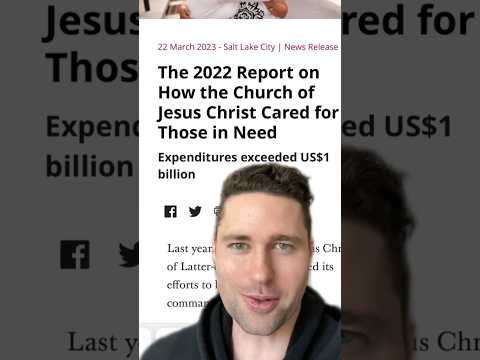 WHY $1 BILLION Donated By LDS Church Is SO SMALL Compared To All Good Done By The Church!