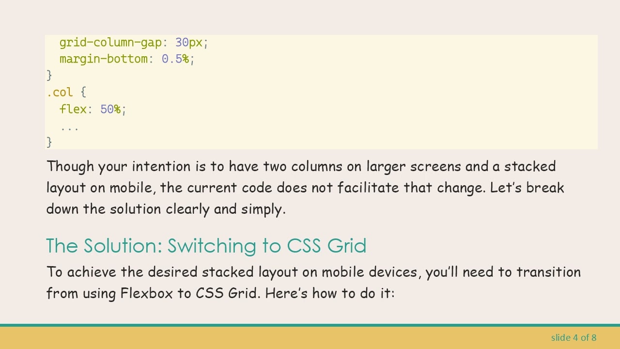How to Make Your 50/50 Grid Stack on Mobile Devices
