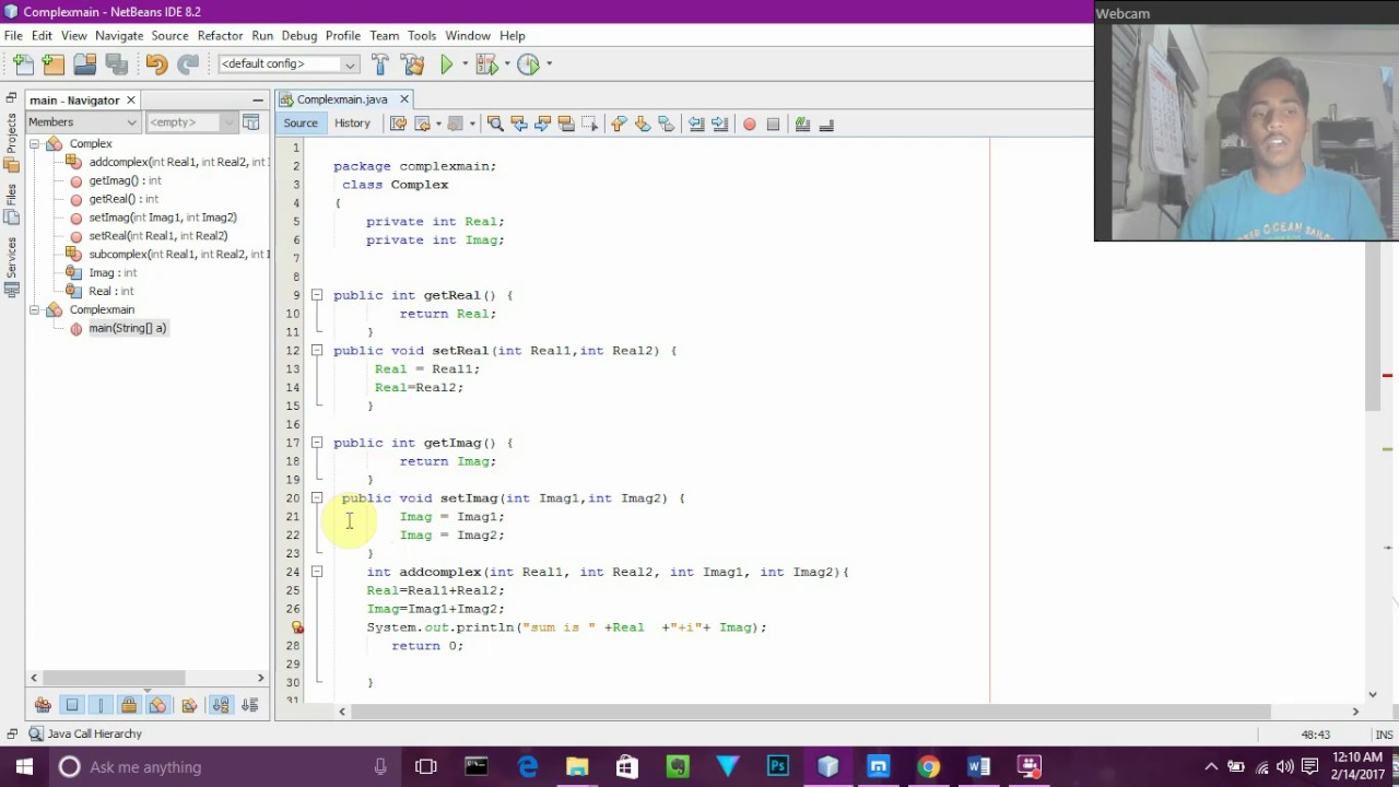 java program to add/subtract two complex numbers