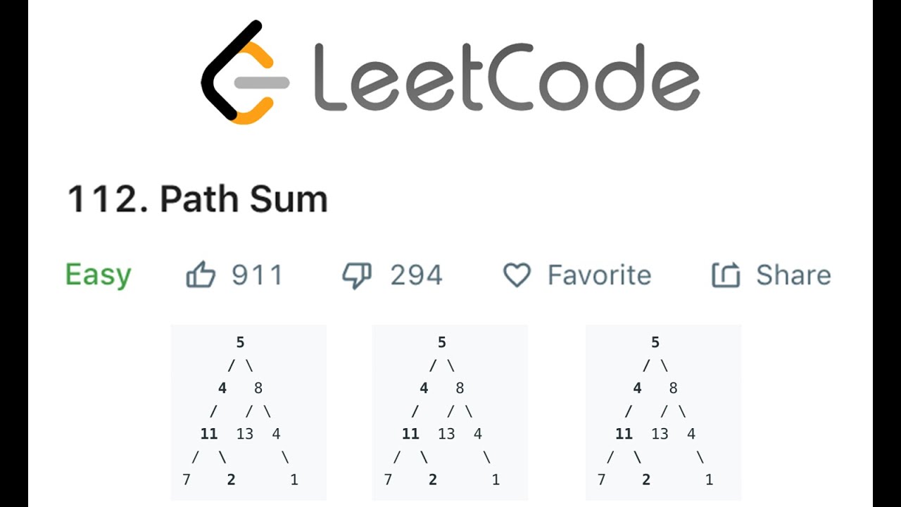 LeetCode Path Sum Solution Explained - Java