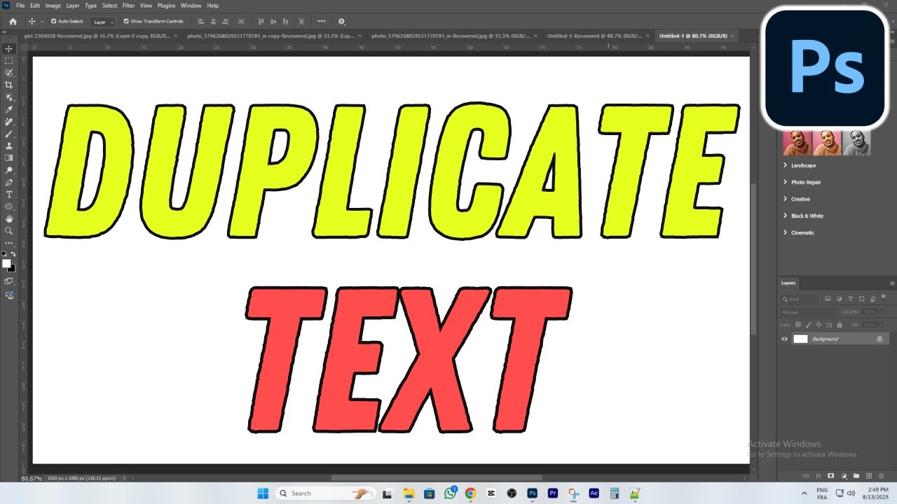 How to Duplicate Text in Photoshop