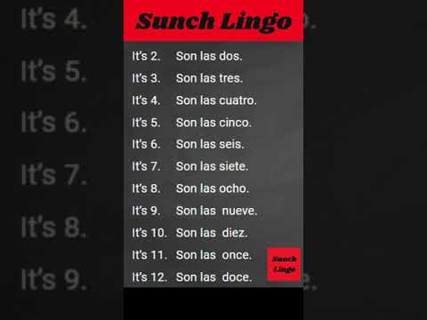 Time in Spanish. Hour.1