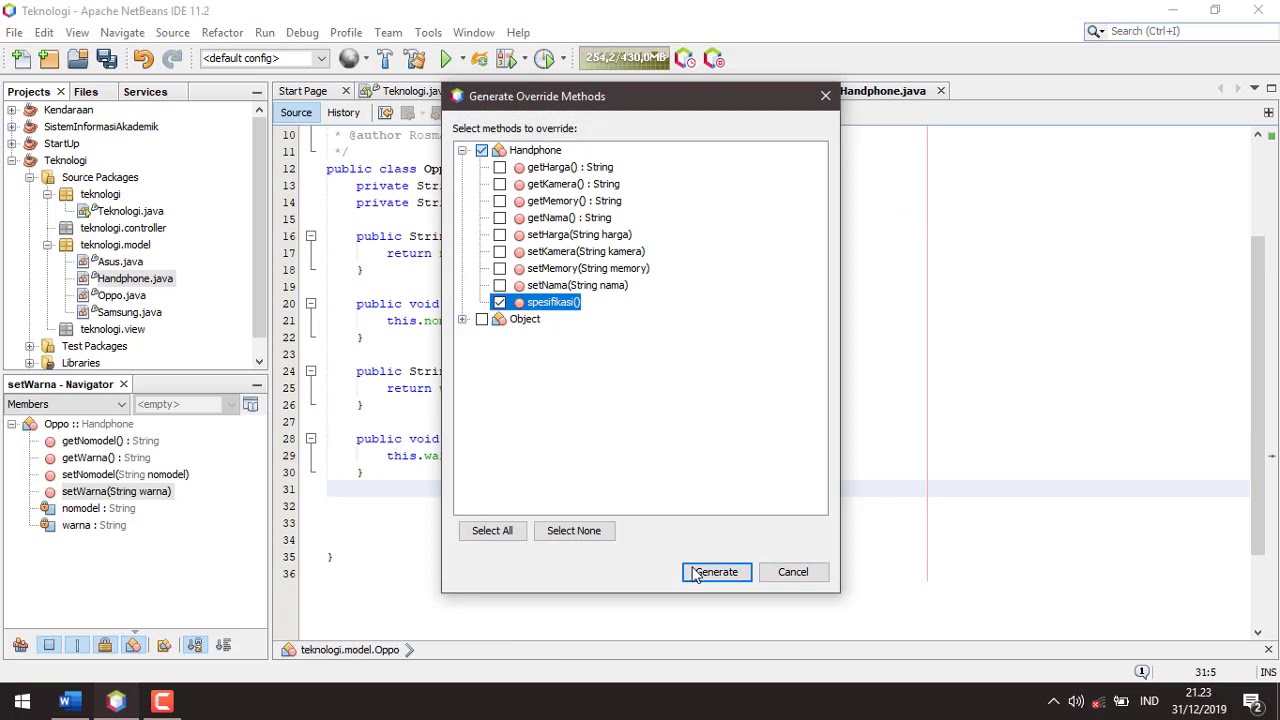 Tutorial Java PBO Encapsulation, Inheritance, Polymorphism, Overriding, Overloading