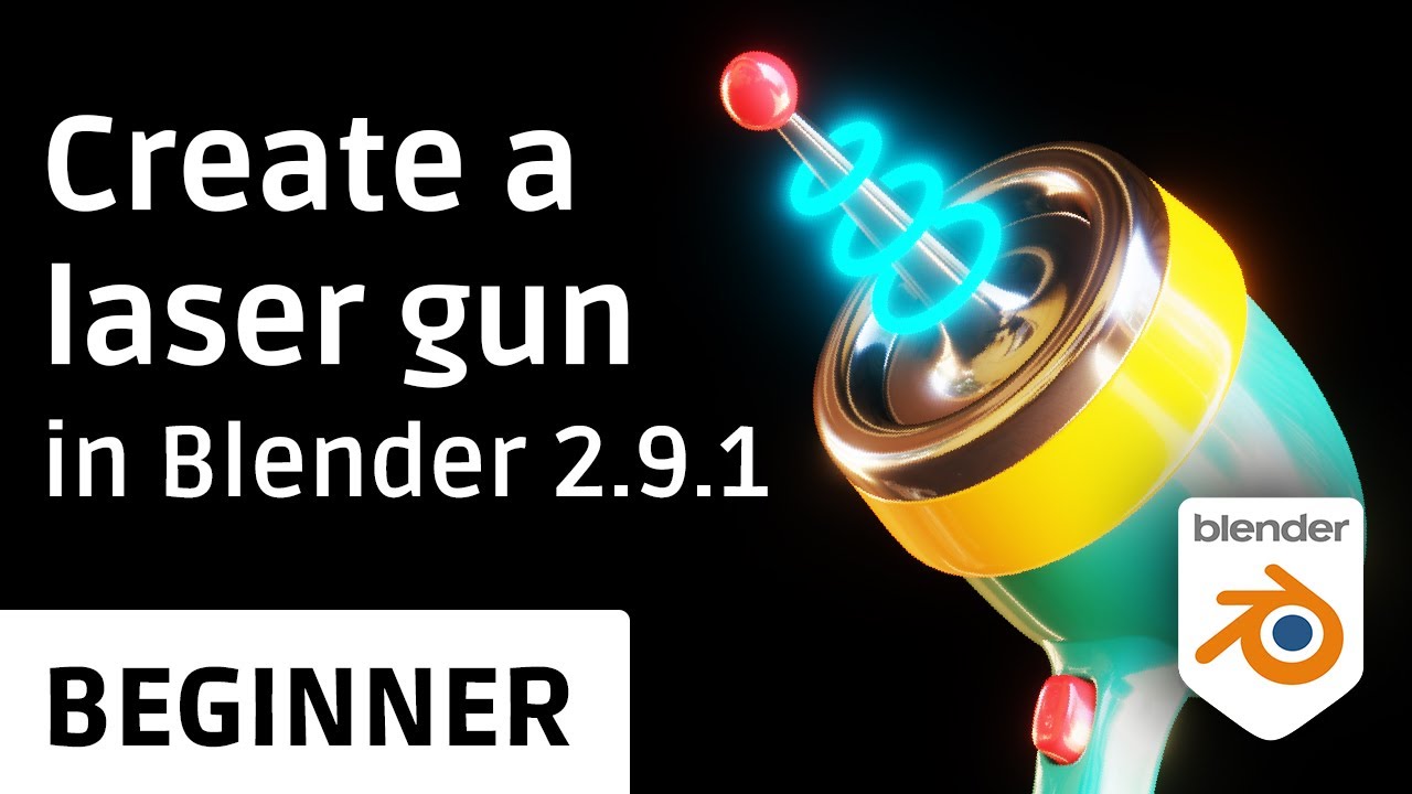 Modeling a retro sci-fi laser gun in Blender 2.9 | Beginner tutorial
