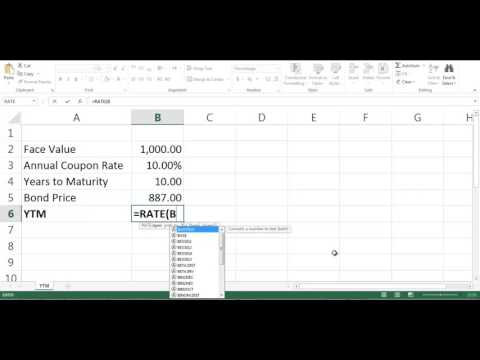 Calculating bond’s yield to maturity using excel