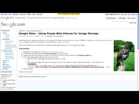 Google Sites - Using Picasa Web Albums for Image Storage