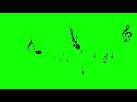 Animated Music Notes Floating On A Green Screen Free Footage