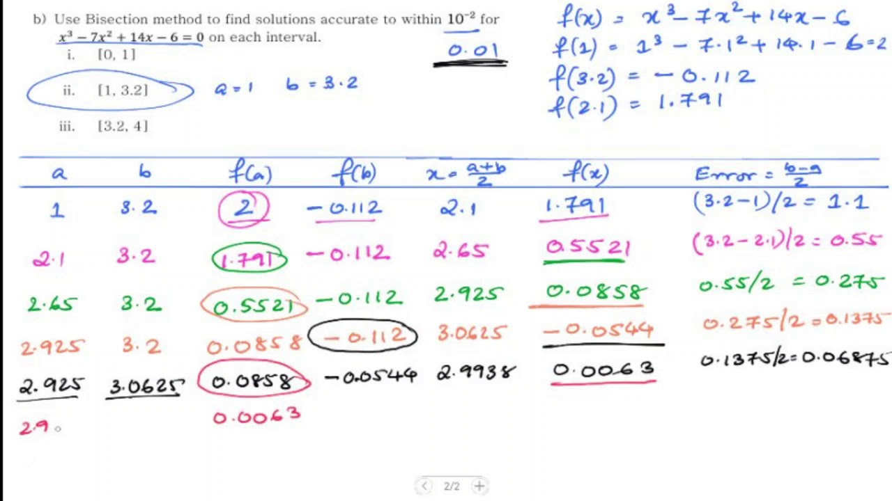 Bisection Method | Example 2 | Numerical Computation
