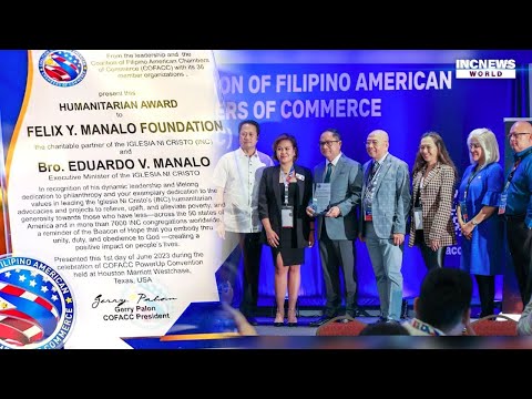 Felix Y. Manalo Foundation Receives Humanitarian Award in Texas | INC News World