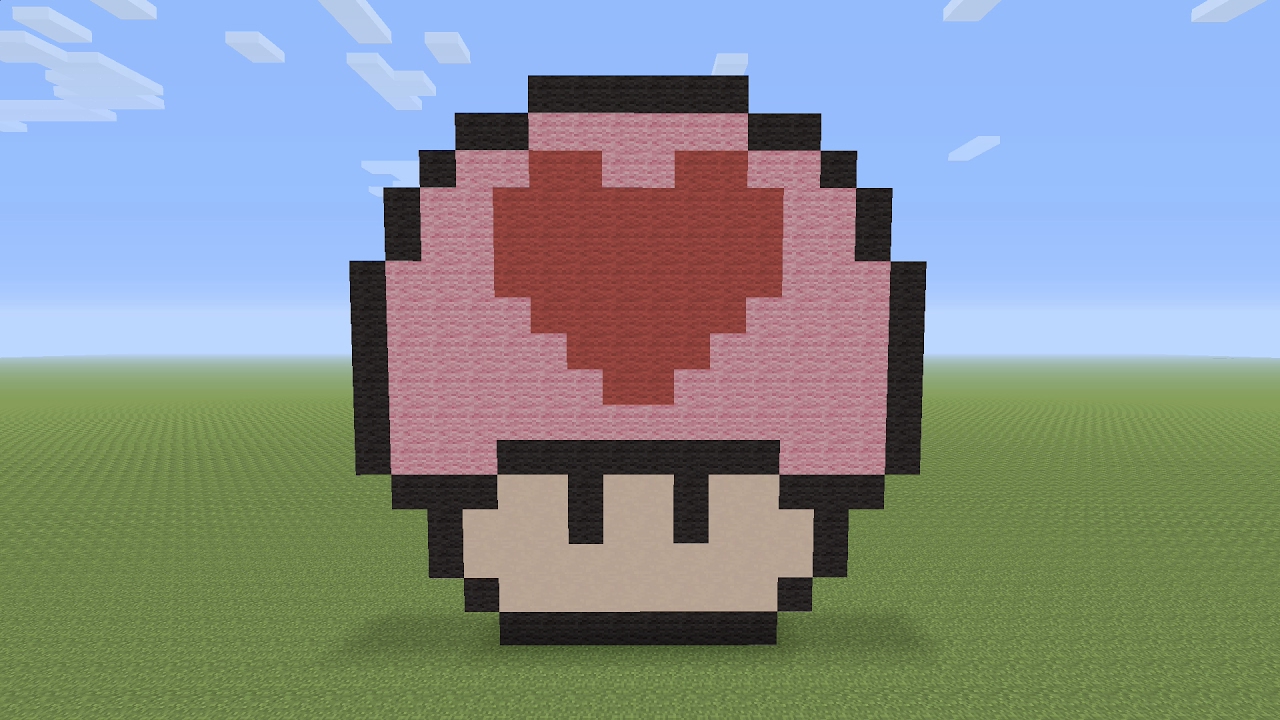 Minecraft Pixel Art - Heart Mushroom