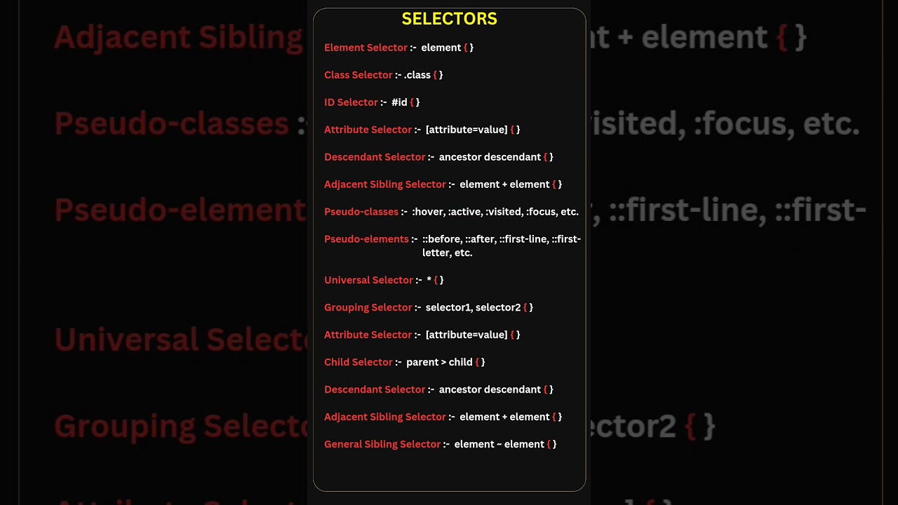css cheat sheet | web development full course for beginners #coding  #viralvideo #shorts