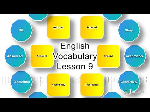 English Vocabulary - Lesson 9 | Accounting, Accredited, Accumulative, Accrue, Accusative | Synonyms