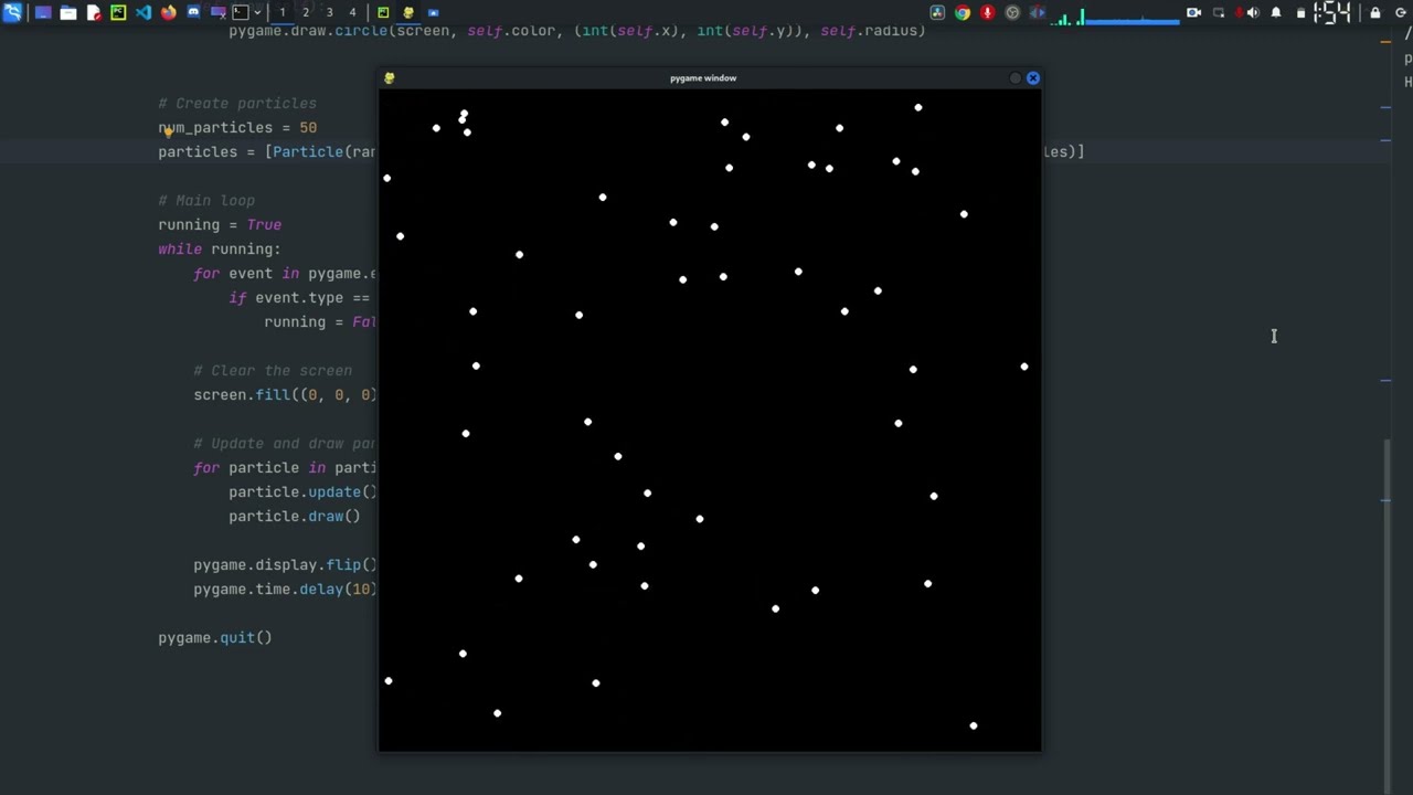 Particle Simulation in Python || Real-Time Visualization of Dynamic Particle Interactions