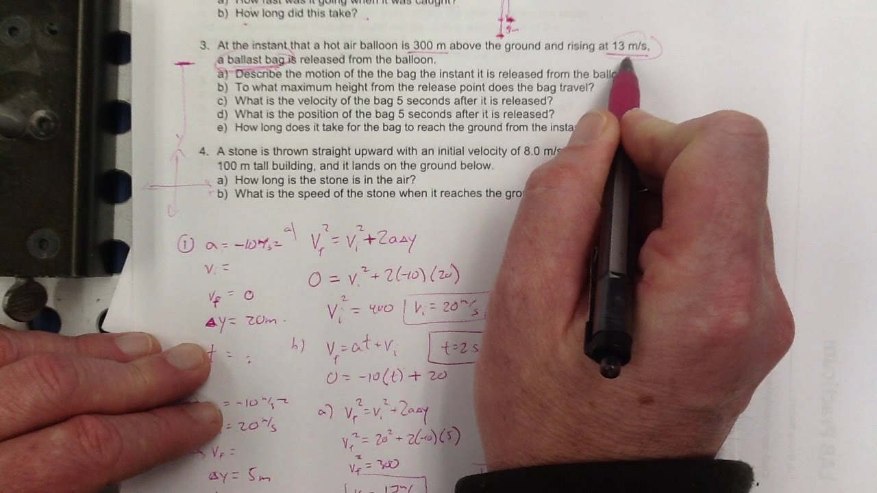 Free Fall #1 Solutions