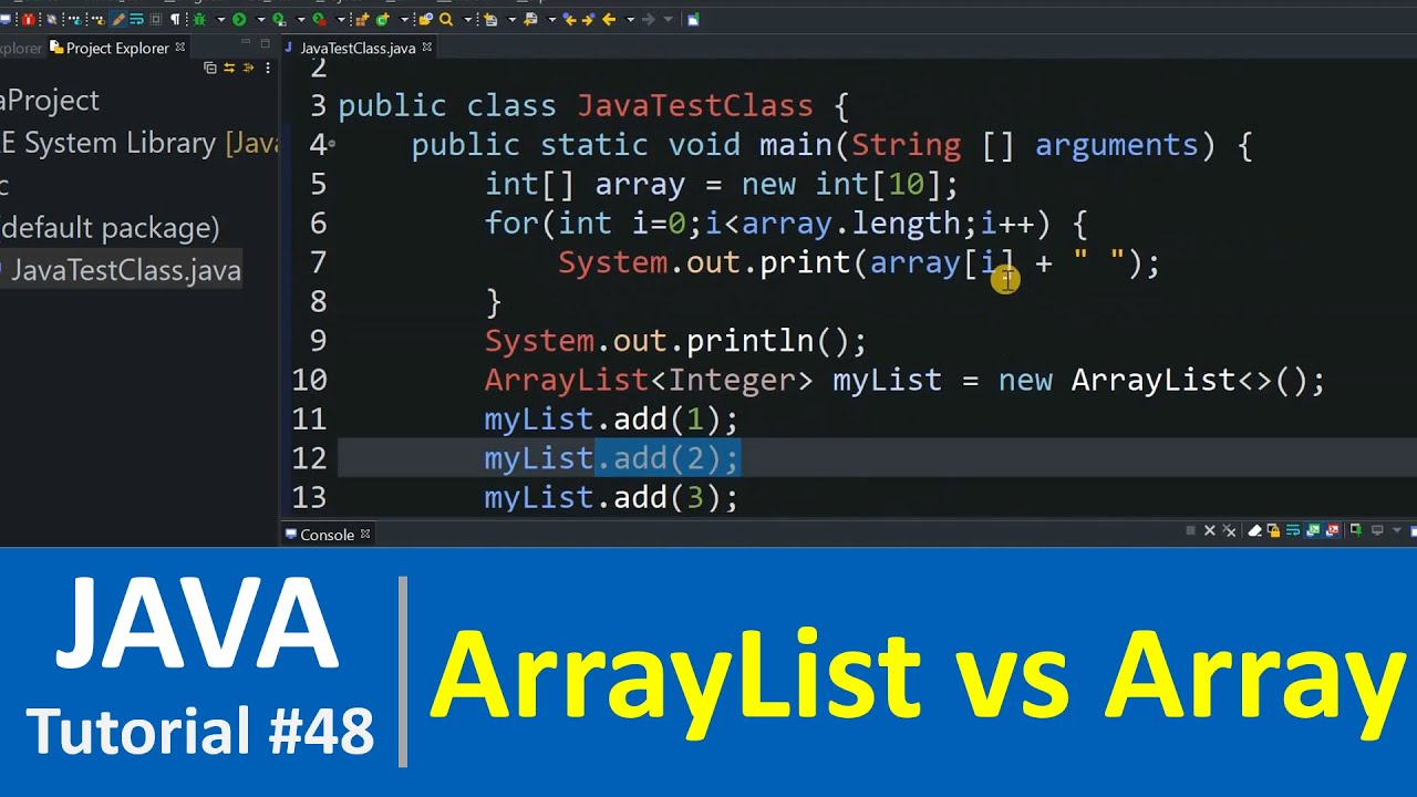 Java Tutorial #48 - Java ArrayList vs Array with Examples