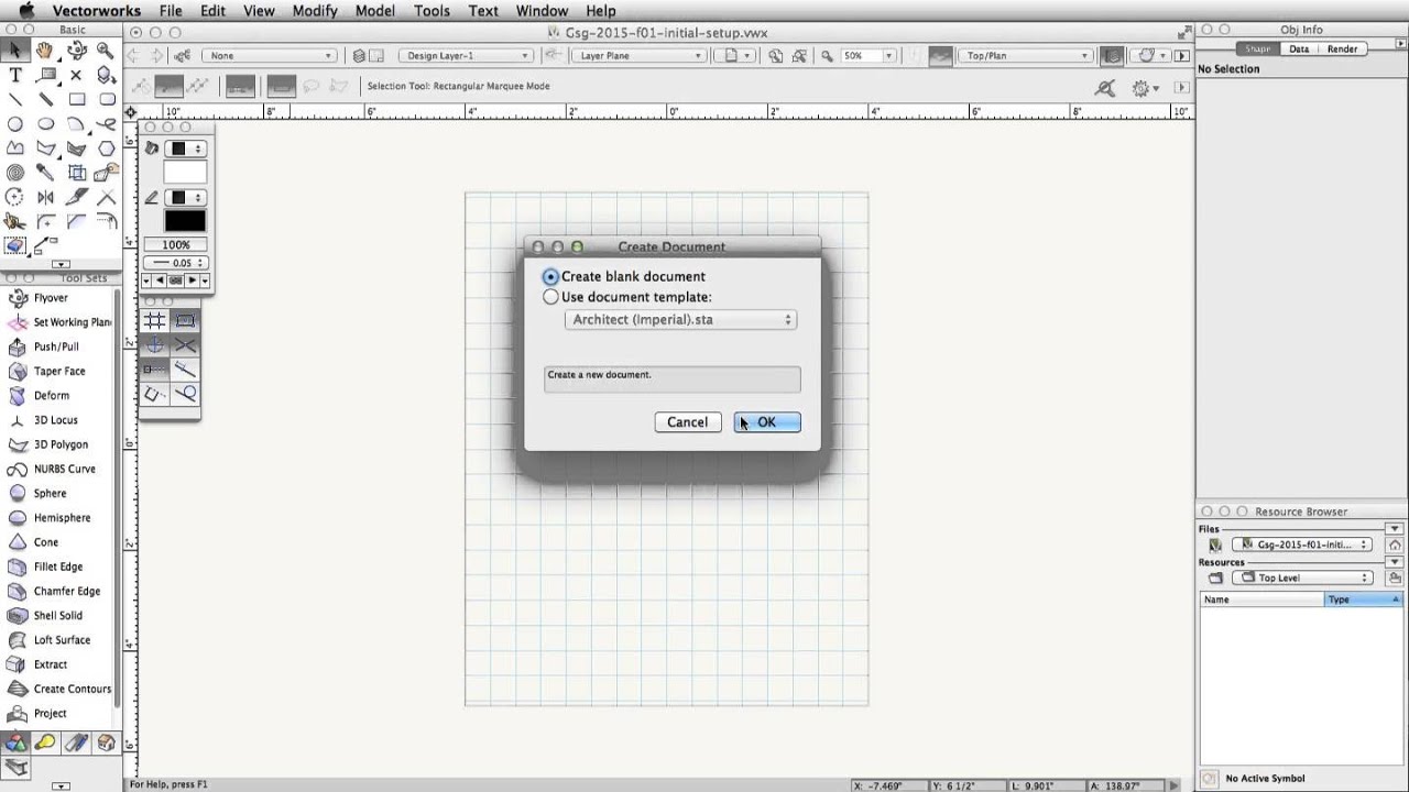 Vectorworks Fundamentals 2015: Initial Set-up - 01