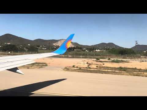 Takeoff from Ibiza onboard Jet2 Boeing 737-300 G-GDFL to Leeds Bradford