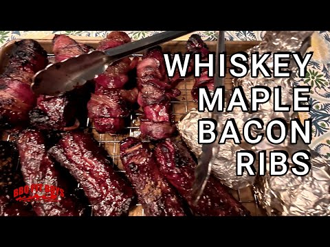 Sticky Brown Sugar Whiskey Maple Bacon Ribs