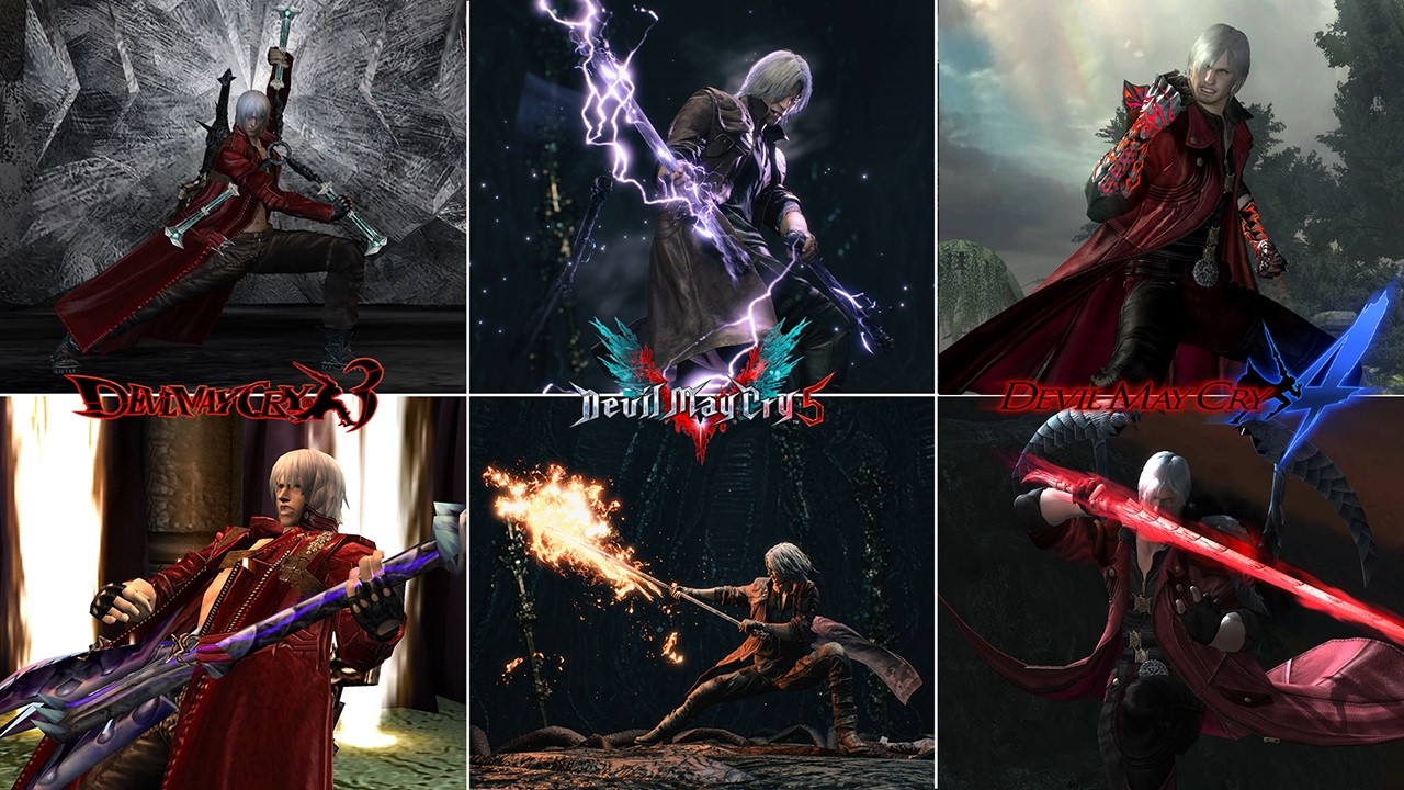 【Devil May Cry 1-5】Dante's Weapon Acquisition & Cool Intro Animations