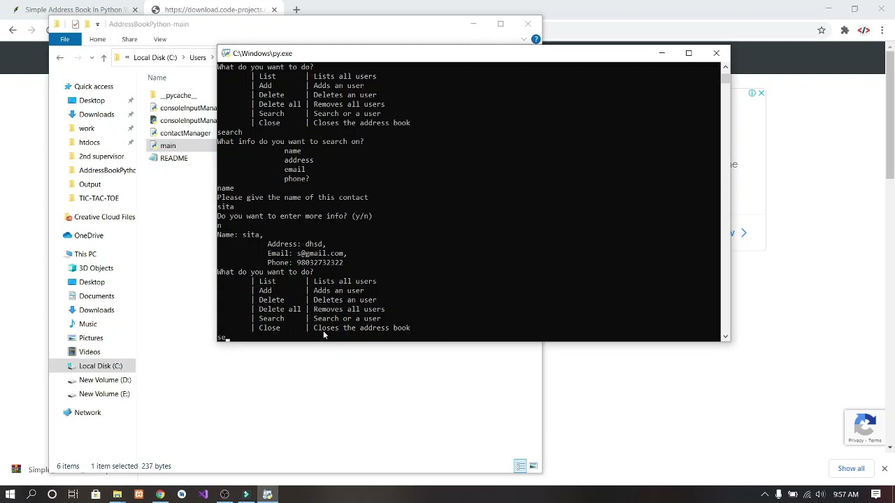 Simple Address Book In Python With Source Code | Source Code & Projects