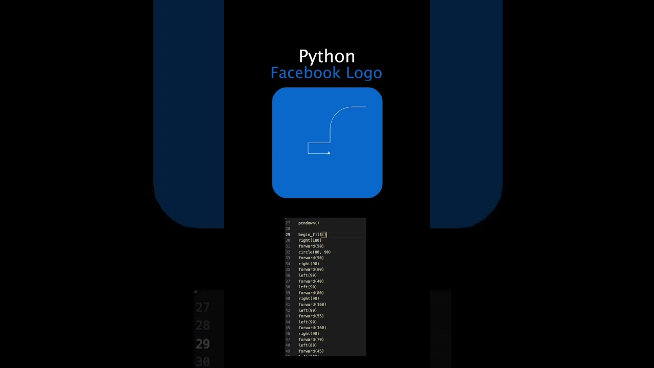 Draw Facebook Logo Using Python!  #code  #python  #computerscience #Turtle