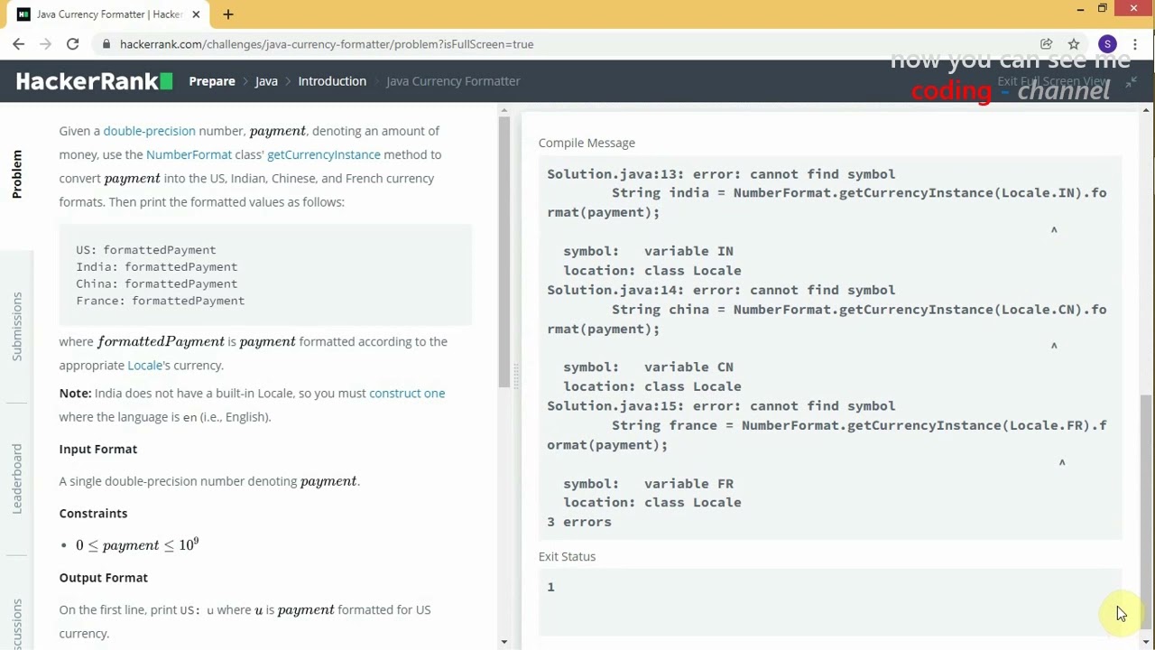 HackerRank - Java #13 - Java Currency Formatter (Introduction Finished)