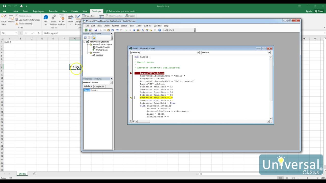 Lesson 3: Basics of Object Oriented Programming - Visual Basic for Applications Course