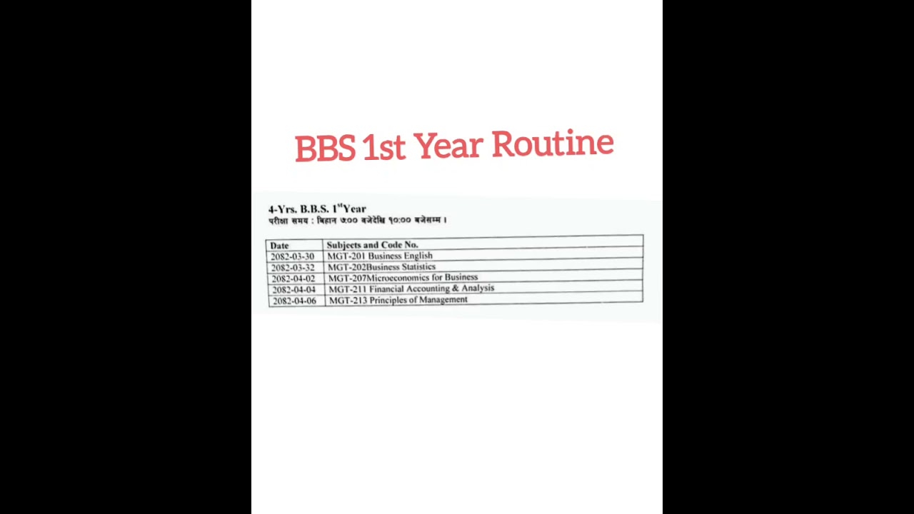 BBS 1st Year Routine 2082