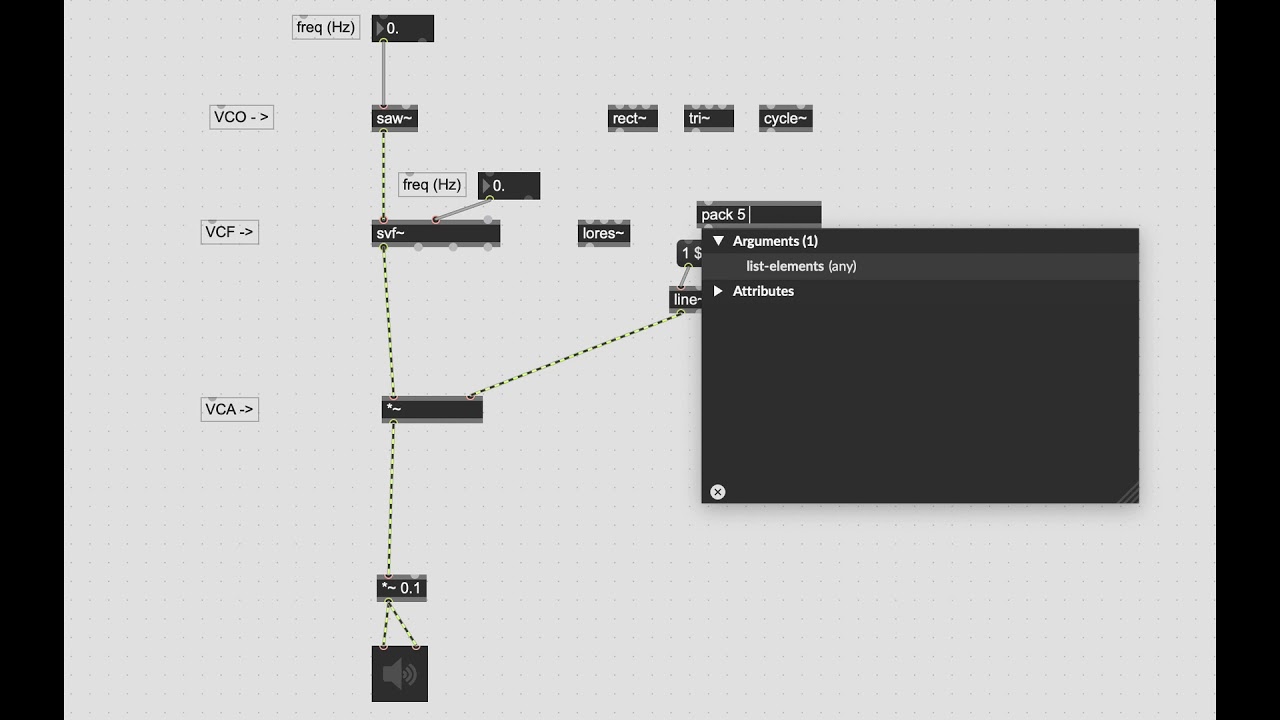 Max 2 subtractive synthesis